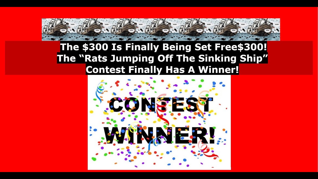 We Have A Winner! "Rats Jumping Off The Sinking Ship" Contest. Thanks ...
