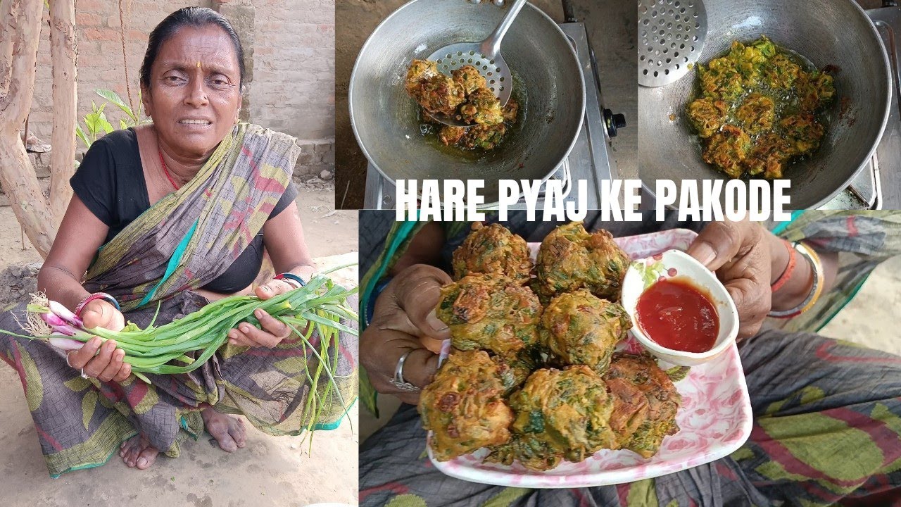Hare/saga pyaaj ke pakode 2 minutes me banaye aur khane me maza aa gya ...