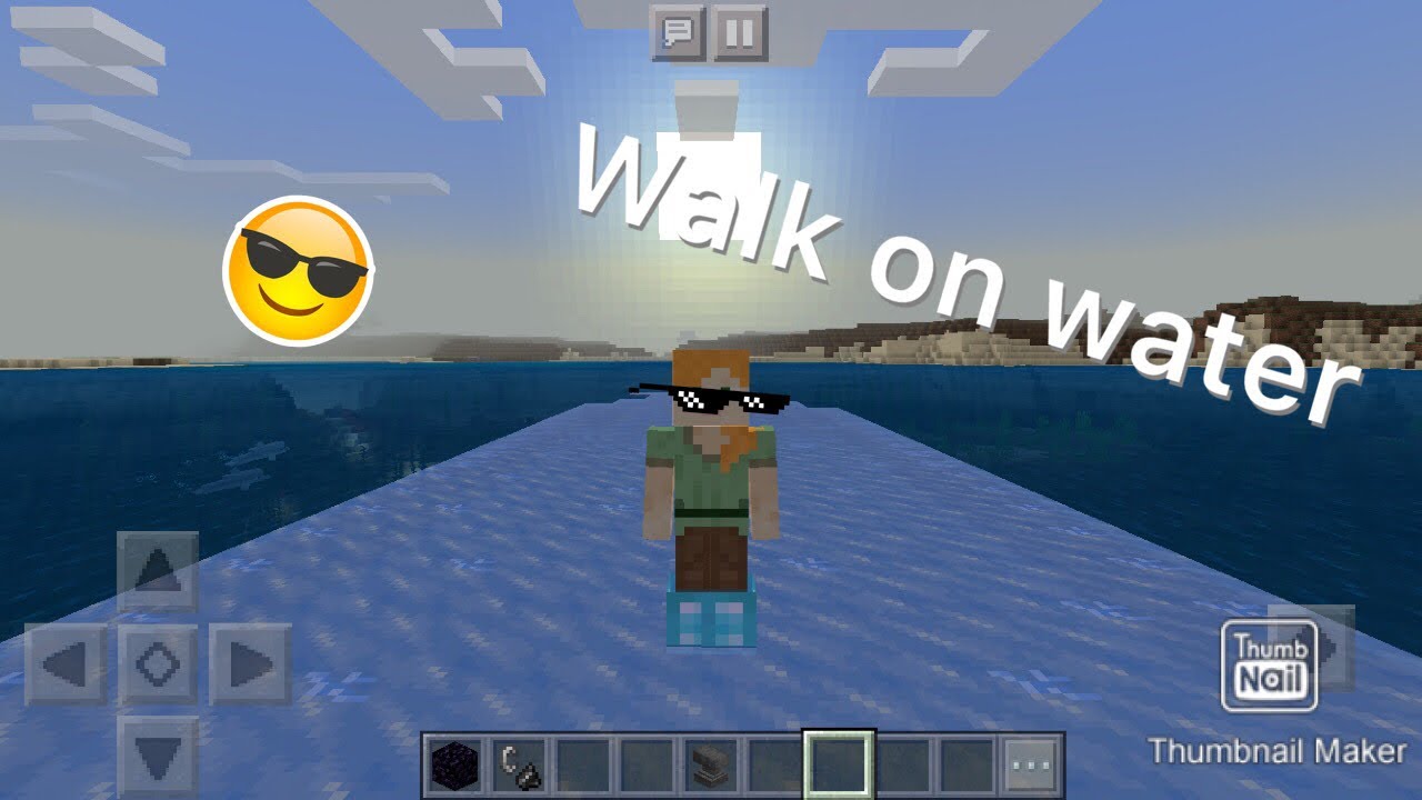 Minecraft how to walk in water(work!!) - YouTube