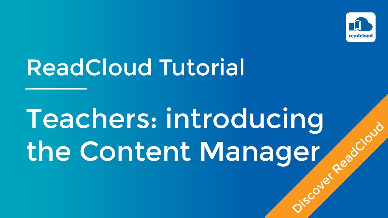For teachers: introducing ReadCloud's Content Manager - YouTube