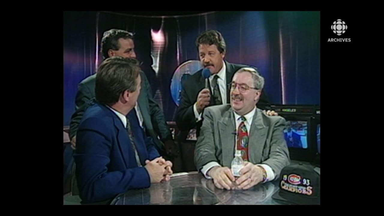 En 1993, Jacques Demers à La soirée du hockey après la victoire de la ...