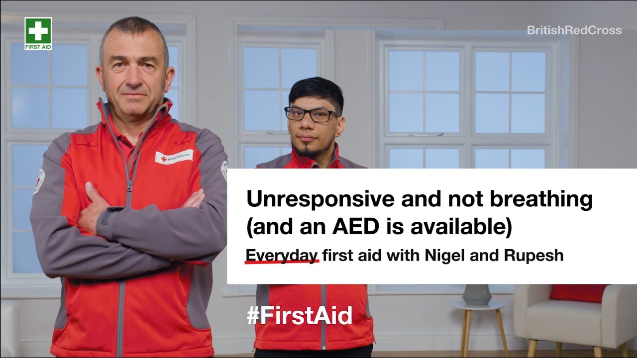 Unresponsive and not breathing (AED available): First aid steps and key ...