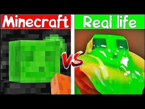 Minecraft Vs Real life | water lava Slime block - YouTube