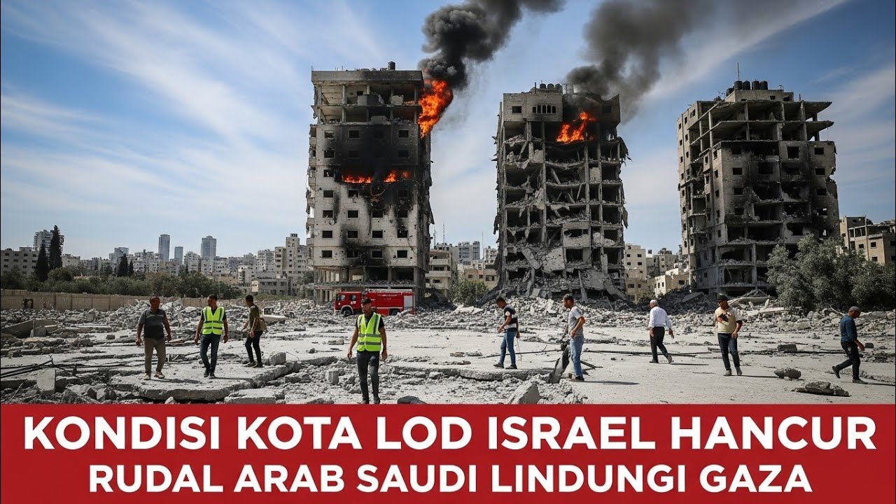 KOTA LOD ISRAEL HANCUR LEBUR‼️Arab Saudi Ikut Perangi Israel Dan Rudal ...