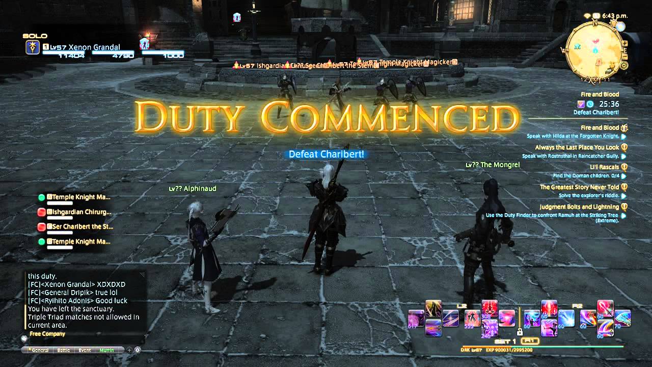 Final Fantasy XIV - Main Quest Duty: Fire and Blood - YouTube