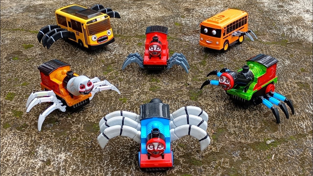 Mencari mainan kereta api thomas leher panjang,tayo laba-laba,coco ...