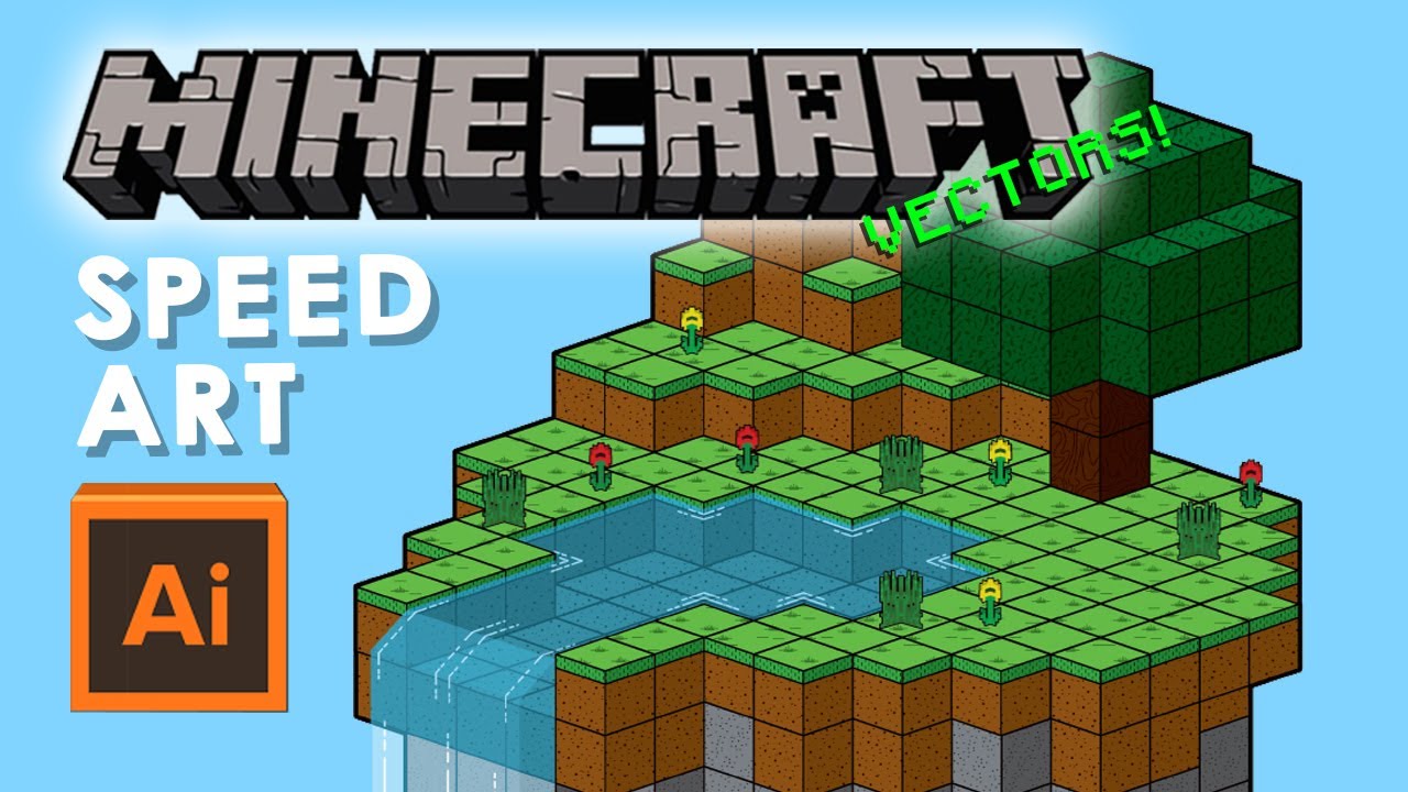 Minecraft, but it's an illustration | Time Lapse | Adobe Illustrator ...