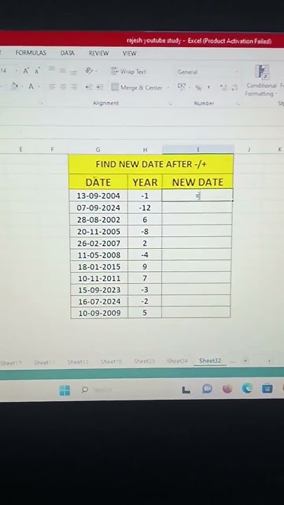 After Sum and subtraction New date found new trick Ms Excel Advance #excel #exceljob #shorts ...