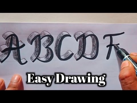 How to draw Calligraphy Letters in 3D | How to Write Letters in 3D ...