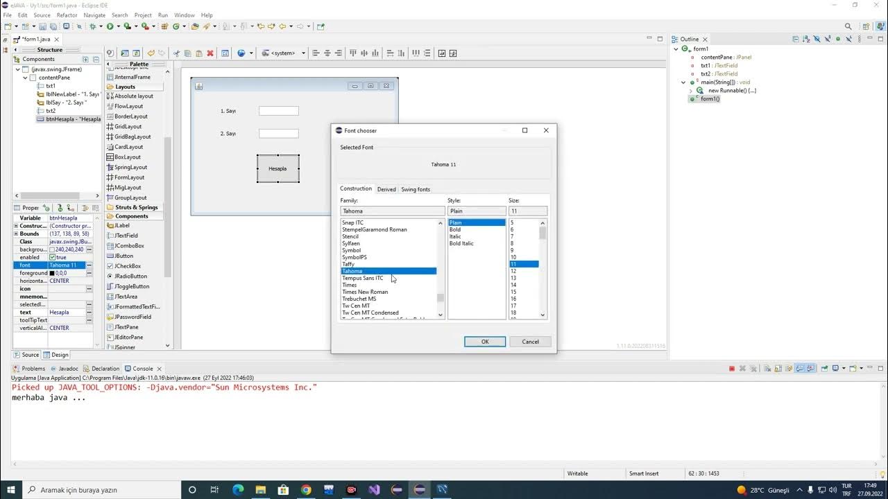 6- Java GUI ( Swing ) Uygulamaları - toplama işlemi - YouTube