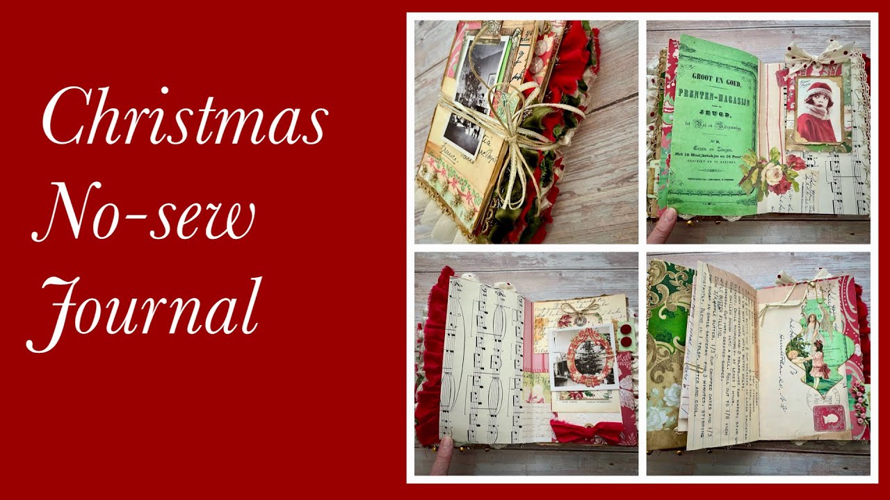 Christmas no-sew journal - YouTube