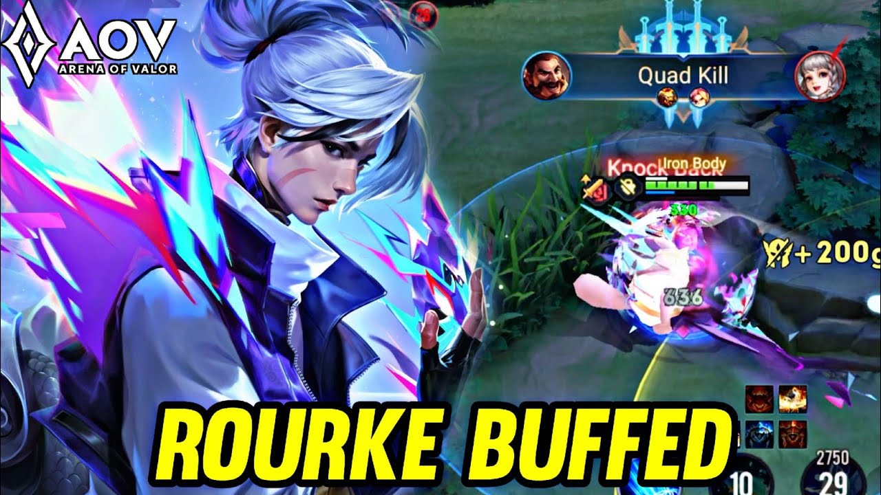 AOV : ROURKE BUFFED NEW PATCH - ARENA OF VALOR LIÊNQUÂNMOBILE ROV - YouTube
