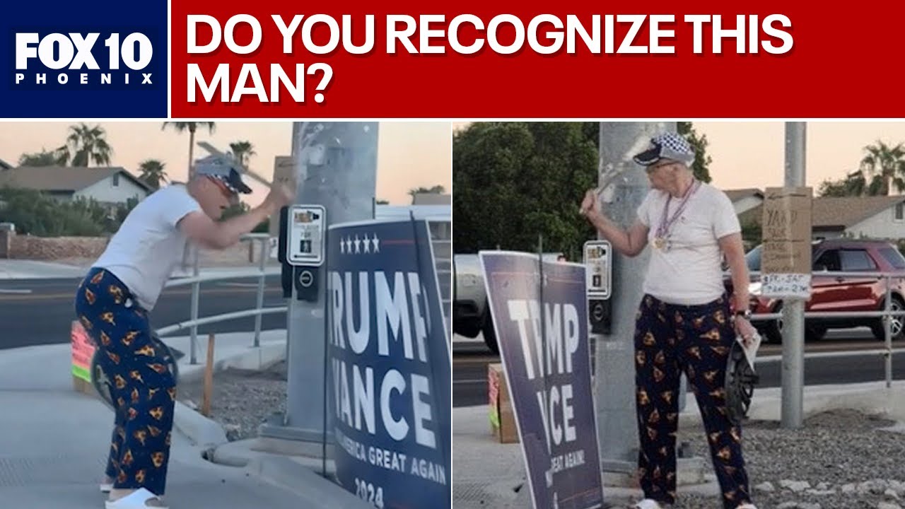 Arizona man accused of damaging campaign signs with machete - YouTube