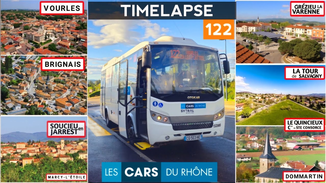 [TIMELAPSE] Ligne 122 des Cars du Rhône entre Vourles et Dommartin par ...