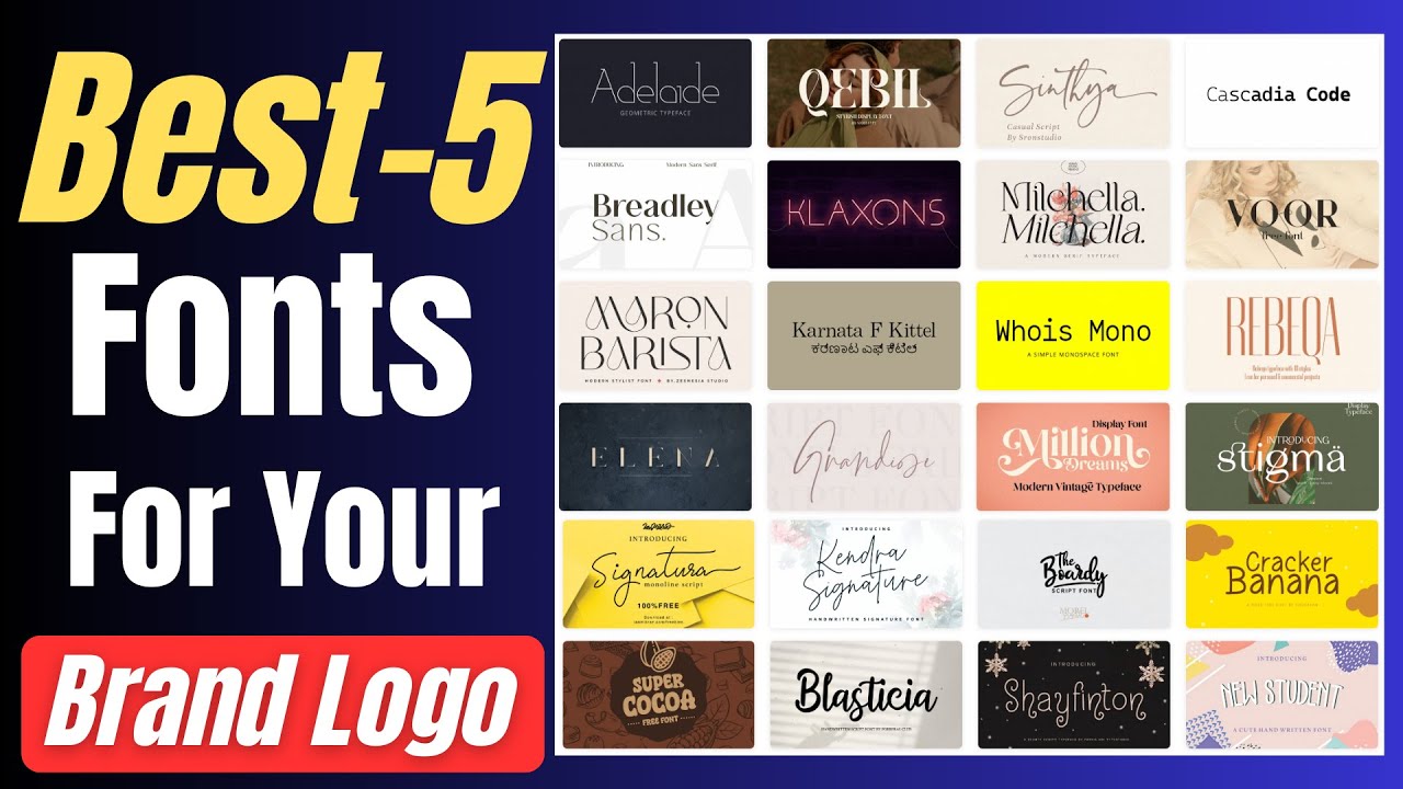Best 5 Fonts For Your Brand Logo and YouTube Channel Logo - YouTube
