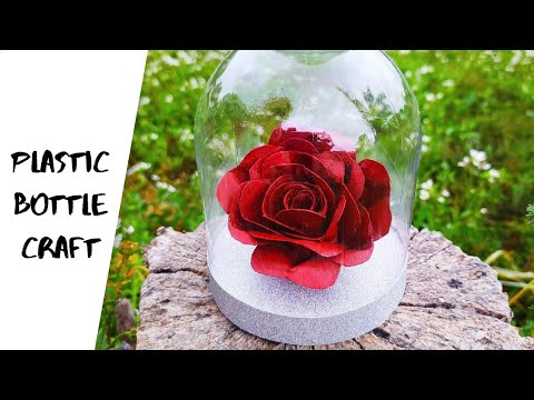 How to make a rose in a bottle | Plastic bottle crafts - YouTube