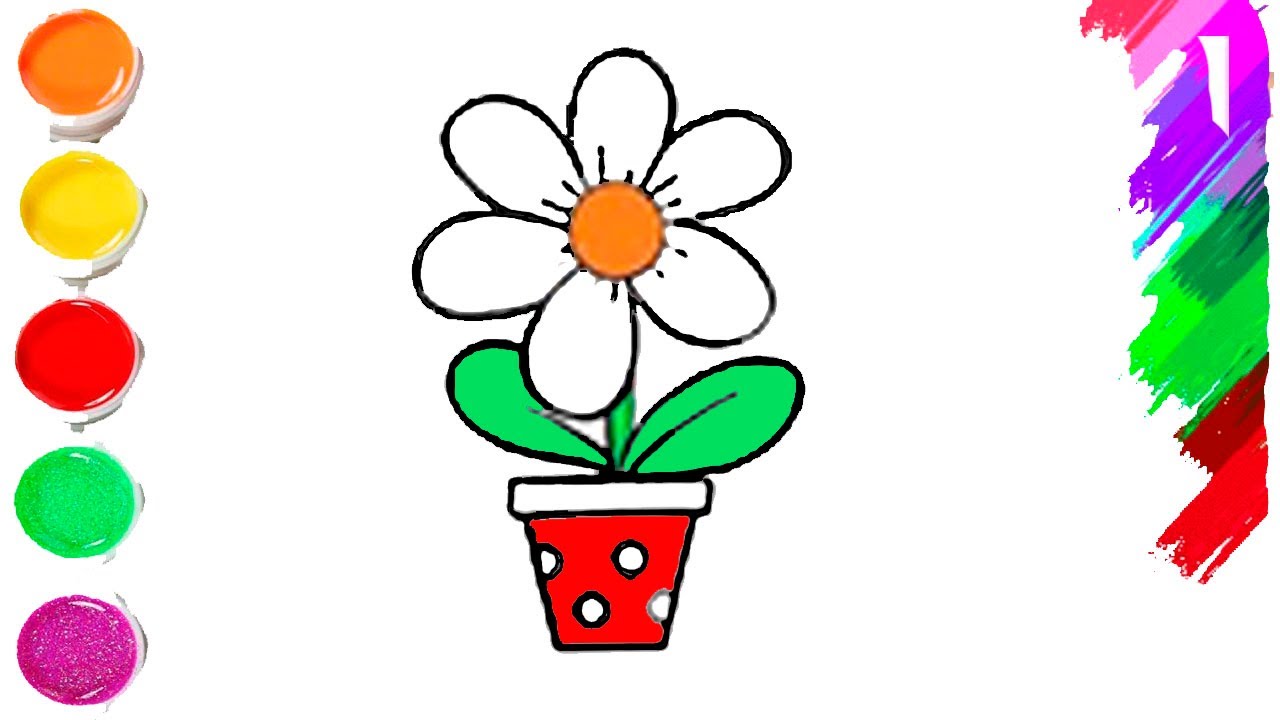 Bolalar uchun gul rasm chizish,Drawing flowers for children,बच्चों के ...