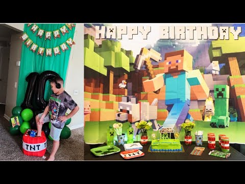 MINECRAFT 10TH BIRTHDAY PART 1 | DECORATE WITH ME - YouTube