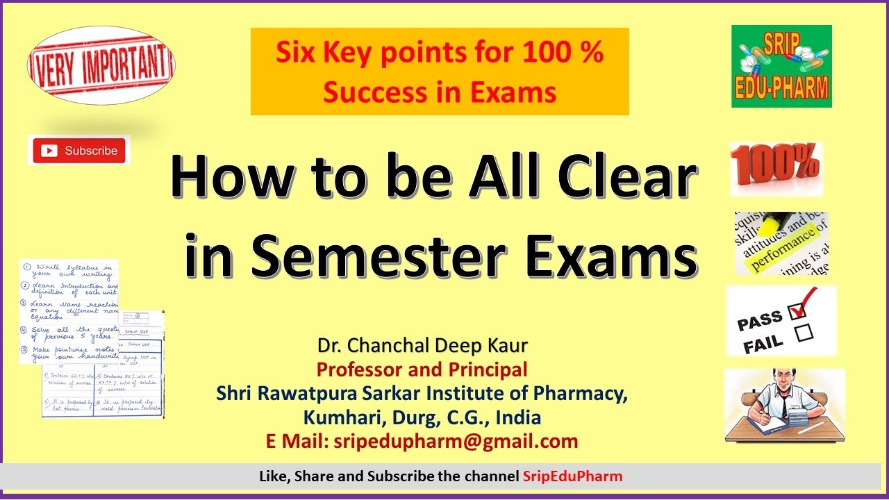 How to be All Clear in Semester Exams (Six Key points for 100 % Success ...