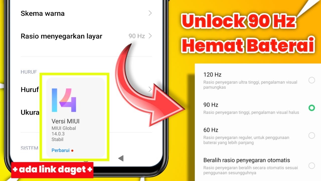 Cara Unlock Refresh Rate Layar Dari 120 Hz Ke 90 Hz Di Android Untuk ...