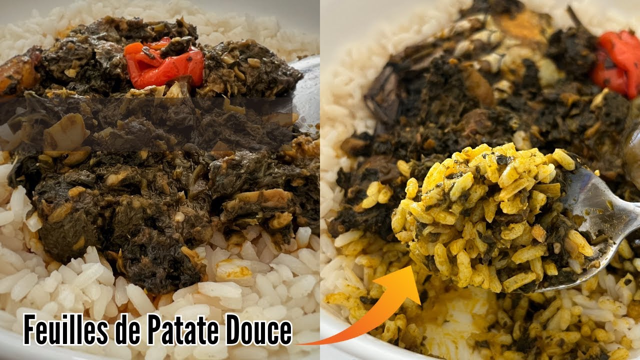 La Meilleure Recette de Sauce Feuilles de Patate avec Épinards et Molokhia | Cuisine Africaine ...