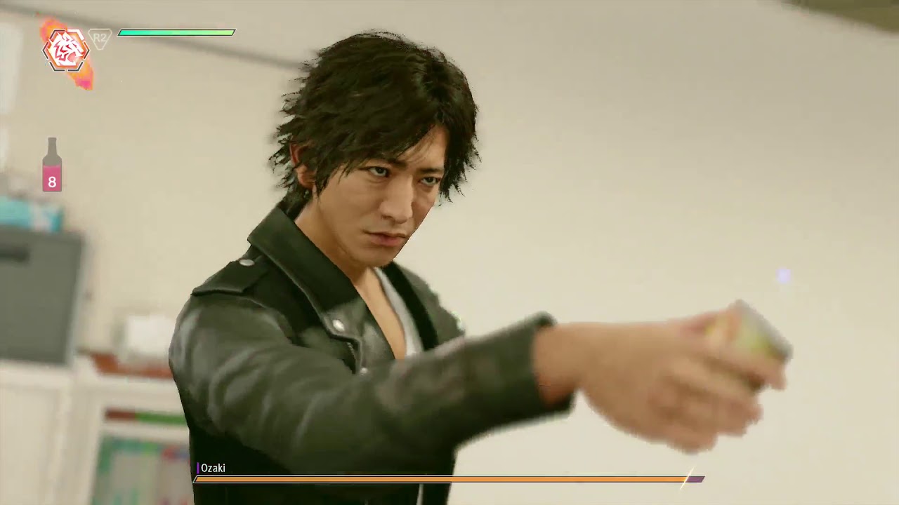 Judgment - Yagami/Higashi vs Kengo (Sword) + Ozaki- No Damage, Dmg lv.1 ...