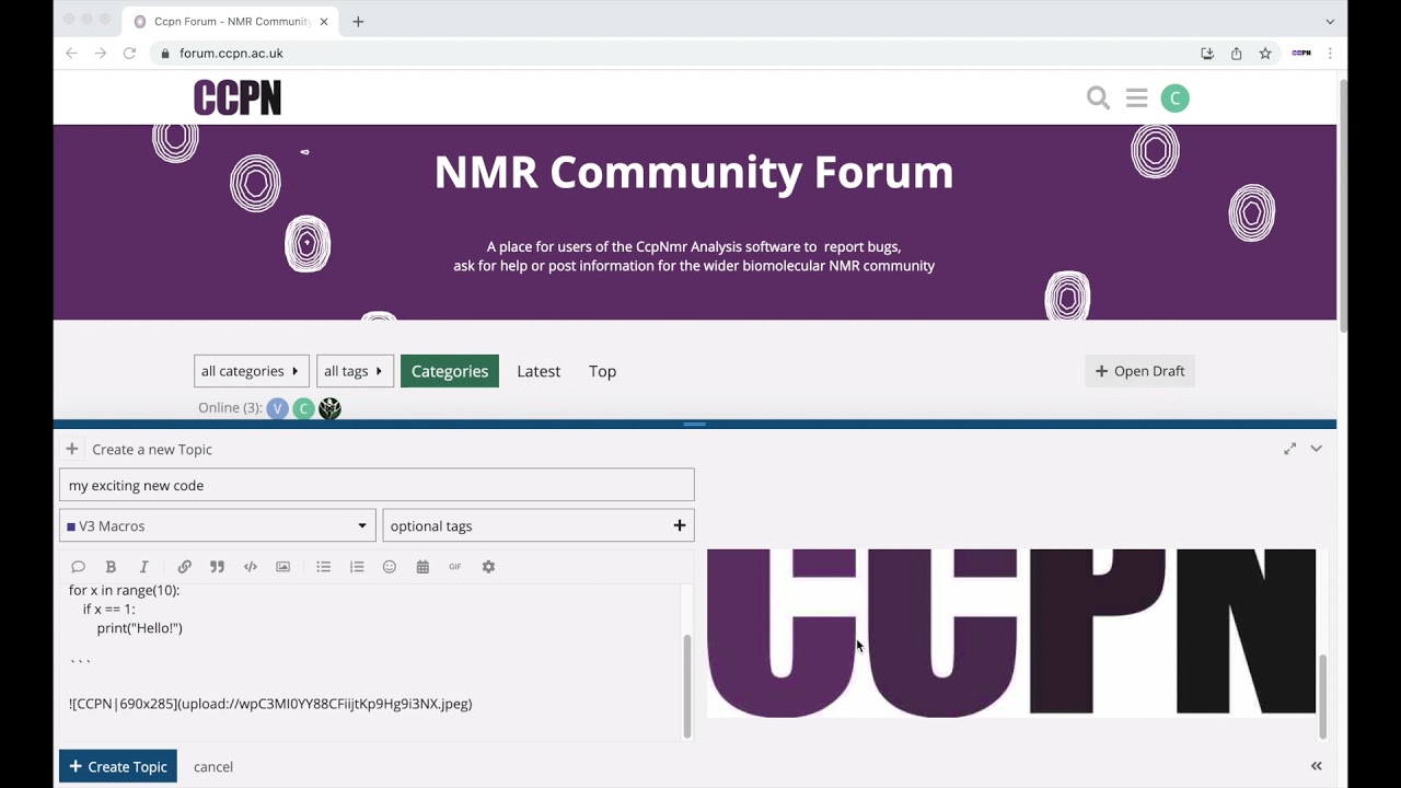 CCPN Forum Usage - YouTube