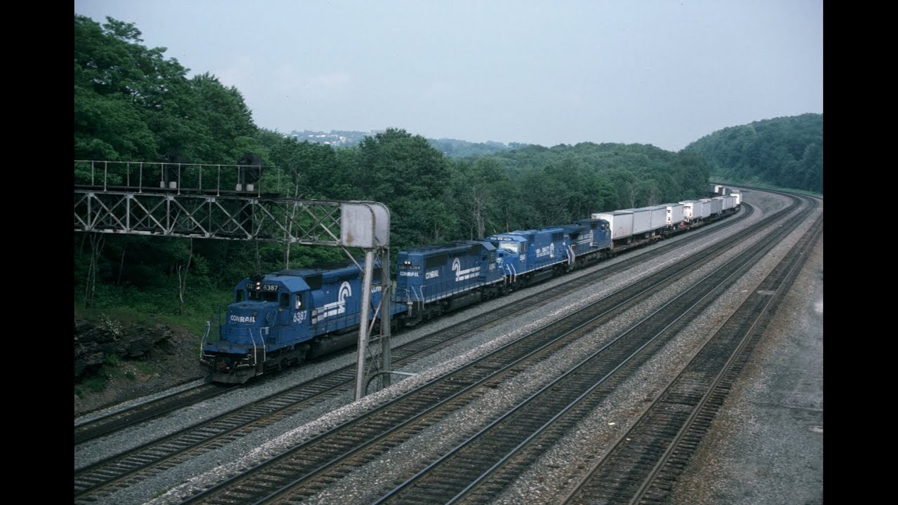 CONRAIL TRAINS at CONPIT JCT and PA ROUTE 53 BRIDGE JULY 3, 1993 - YouTube