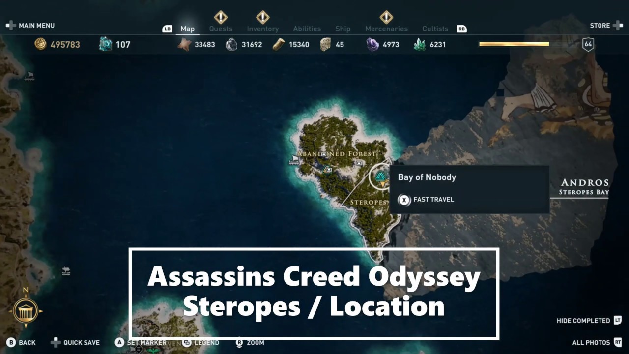 Steropes / Bay of Nobody / Location / Assassins Creed Odyssey - YouTube