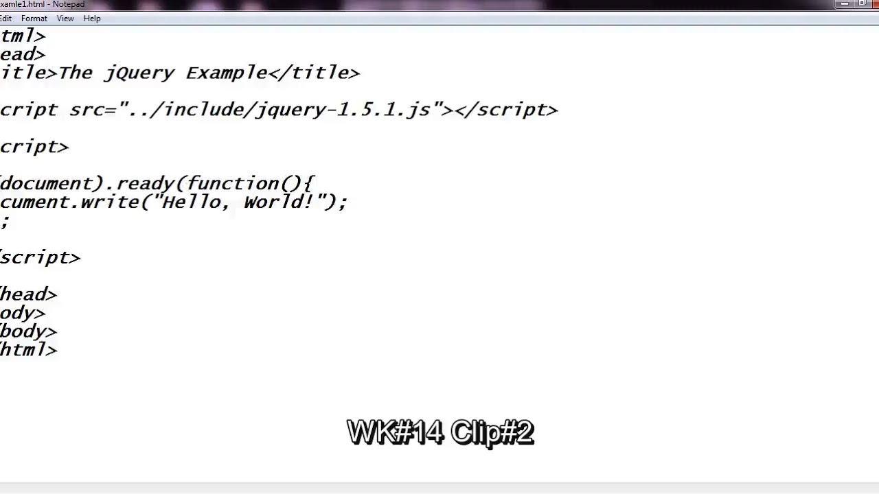 Jquery Syntax Youtube