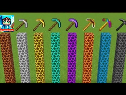 how fast different Pickaxe break magma in Minecraft experiment - YouTube