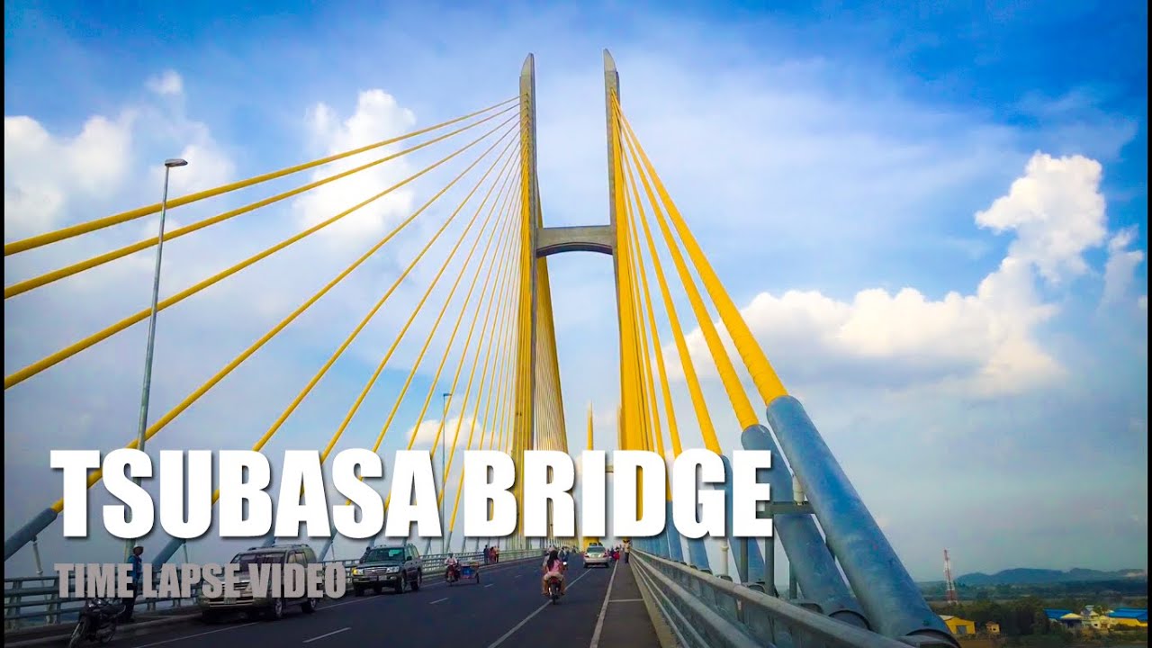 Sunset time lapse video Neak Loeung Bridge | Sunset Tsubasa Bridge ...