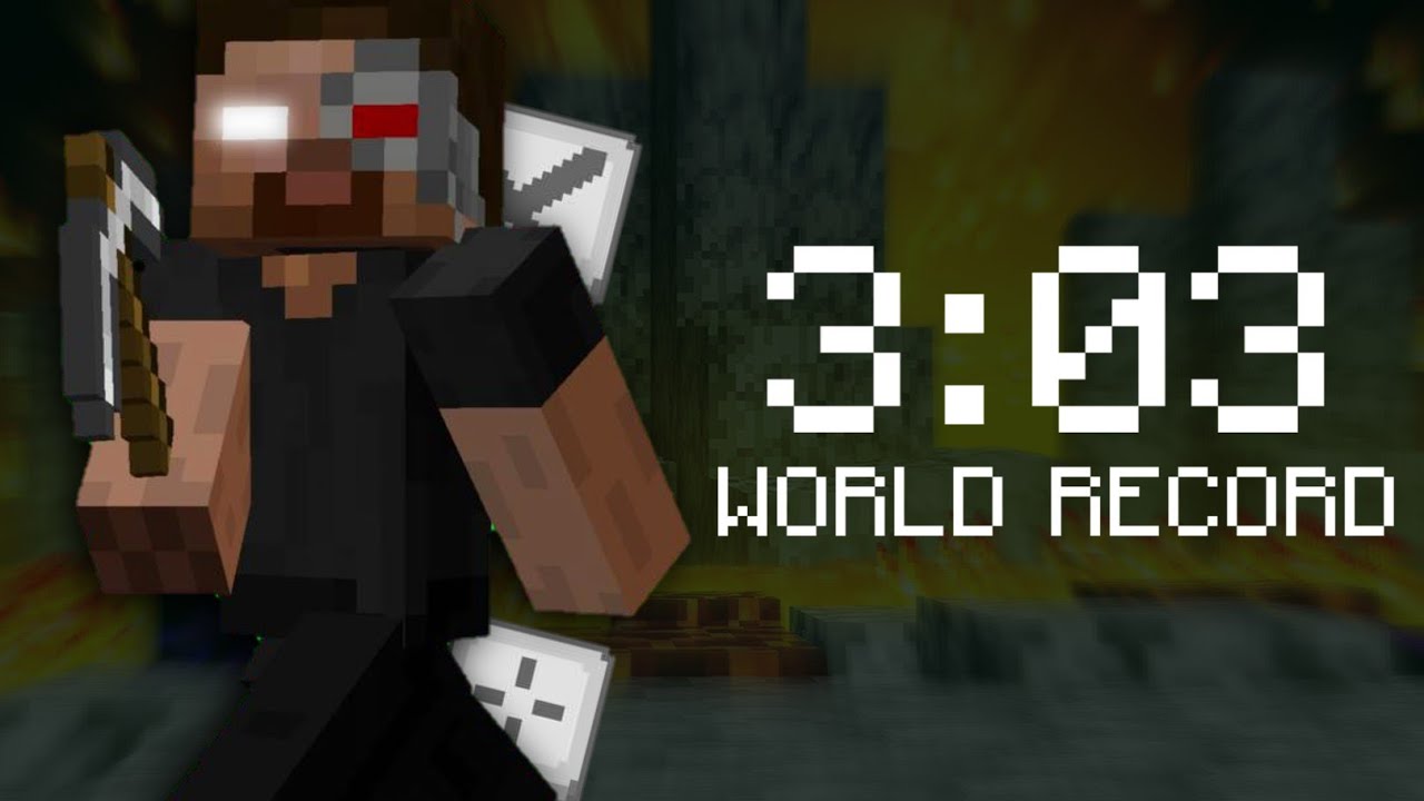 Minecraft Beaten In 3:03 minute WORLD RECORD MCPE - YouTube