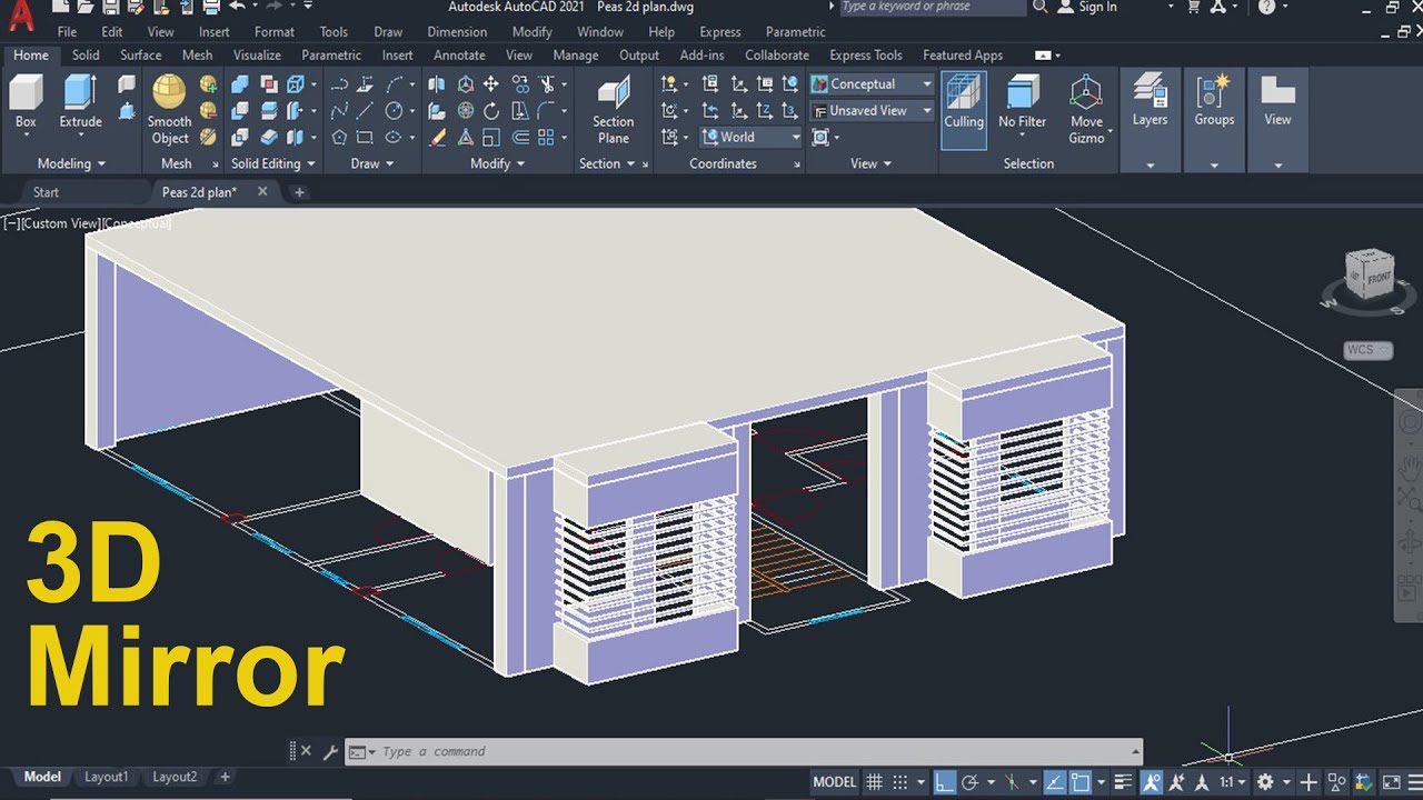 How to 3D Mirror in AutoCAD Tutorial | Shadin Creative Design - YouTube