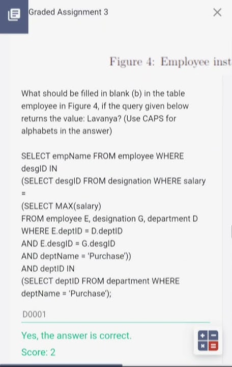 IITM DBMS GRADED ASSIGNMENT WEEK 3 PART 2 - YouTube