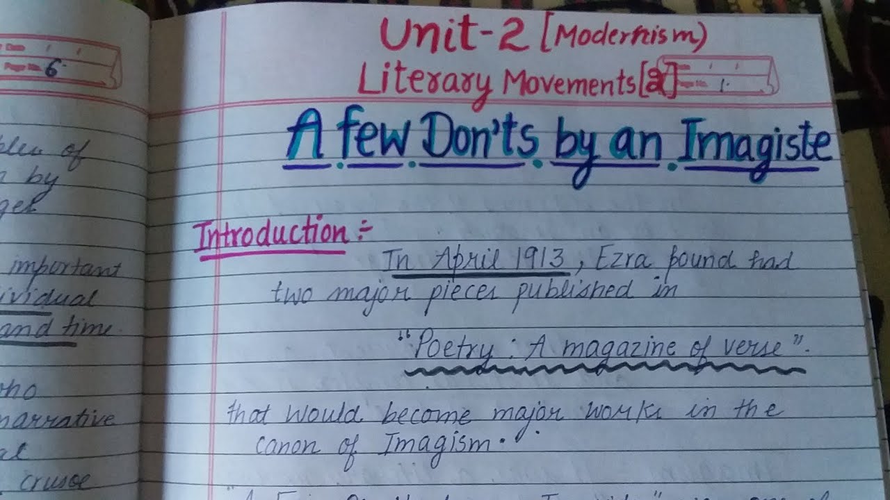A Few Don'ts by and Imagiste by Ezra Pound | M.A English | 2nd Semester ...