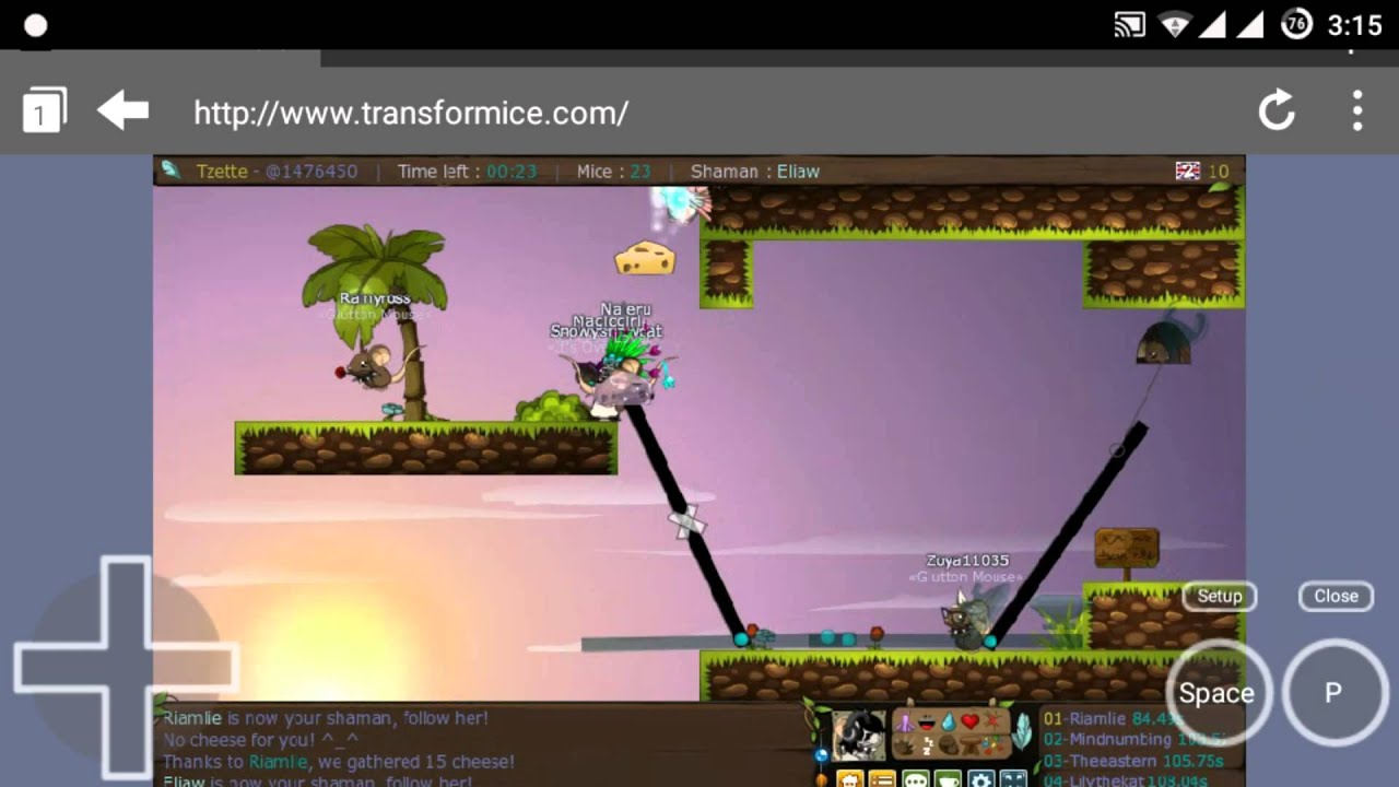 Transformice android via puffin browser - YouTube