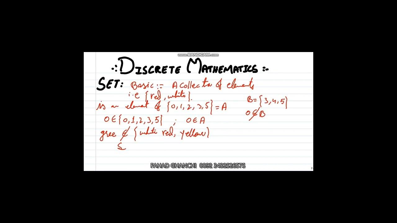 Discrete Mathematics lecture 1 part A | Introduction to set theory | family of union ...