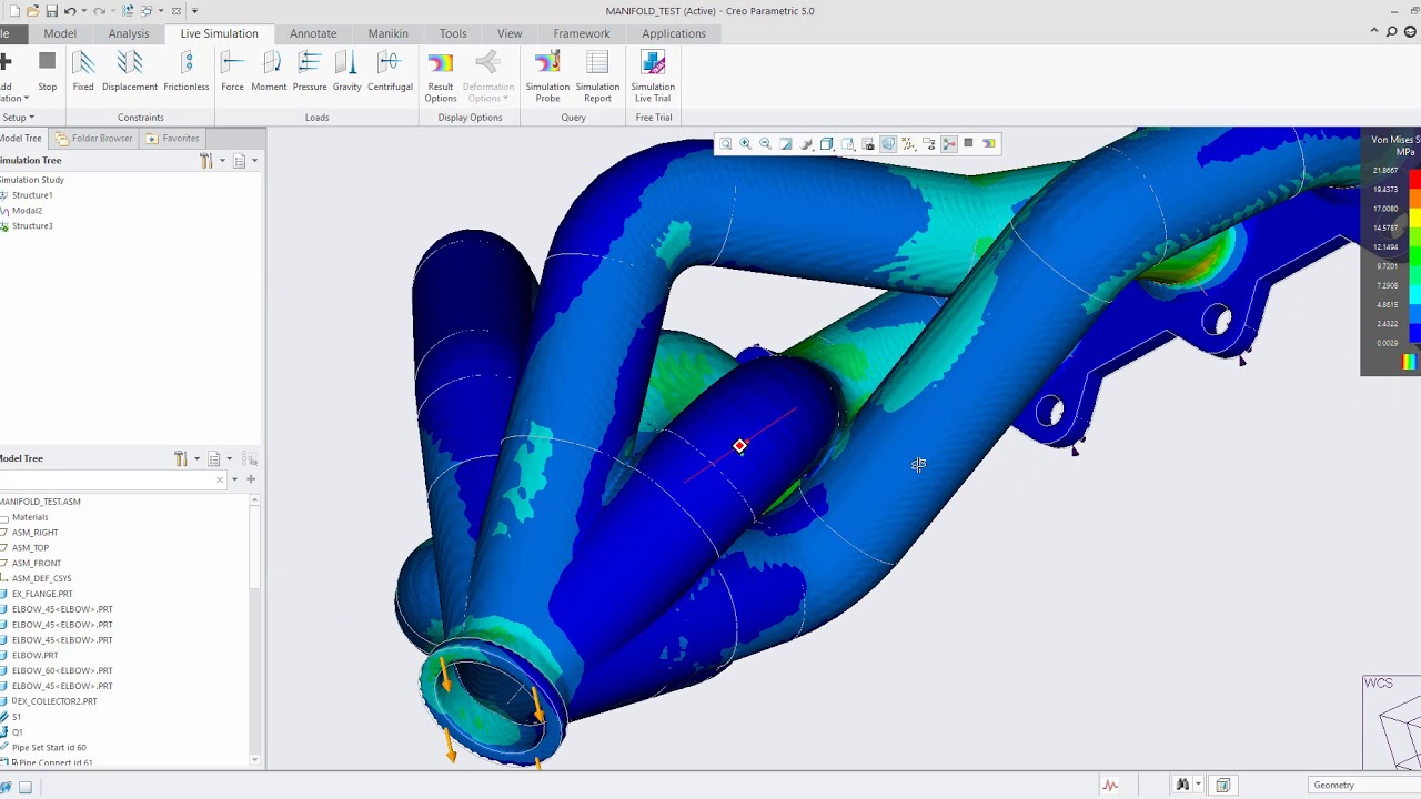 Creo Simulation Live Exhaust Manifold - YouTube