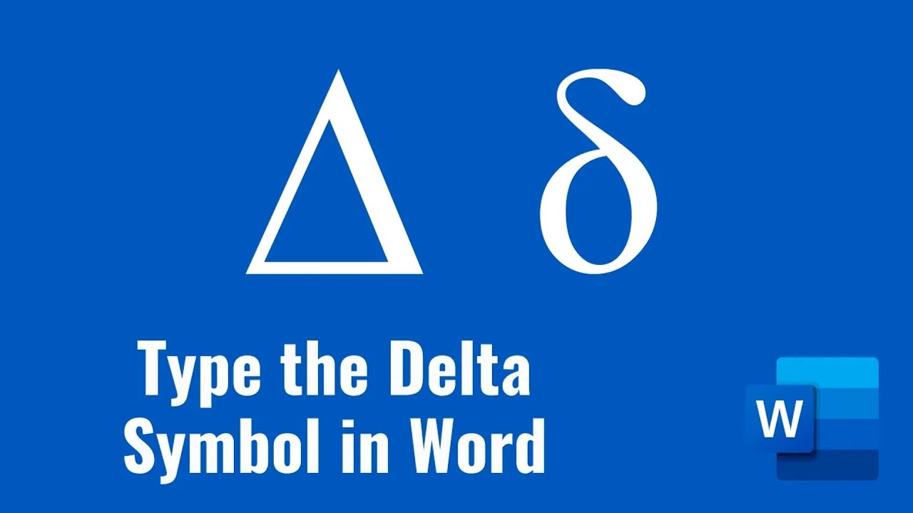 How to Insert or Type the Delta Symbol in Word - YouTube