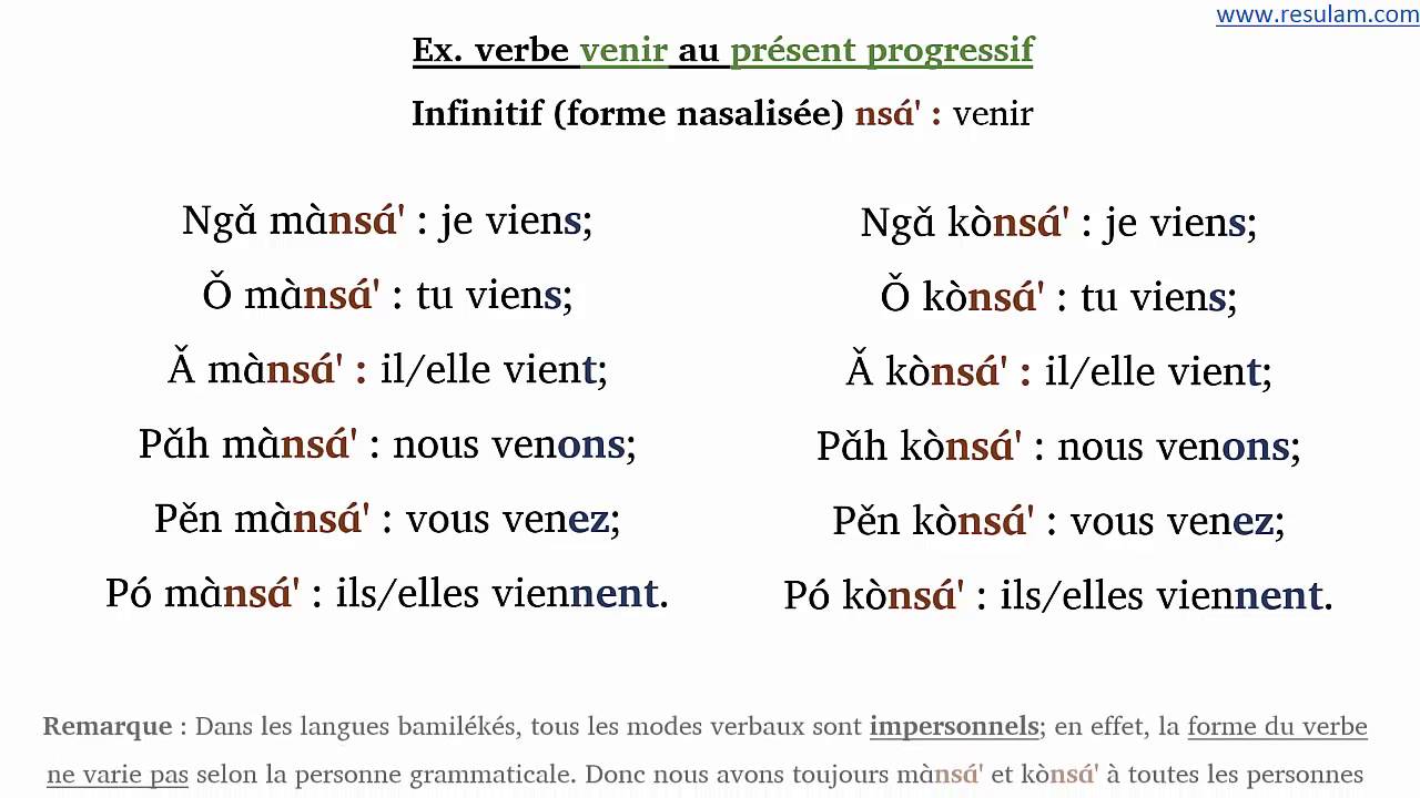Grammaire nufi : Le Présent progressif (Present continuous) - YouTube