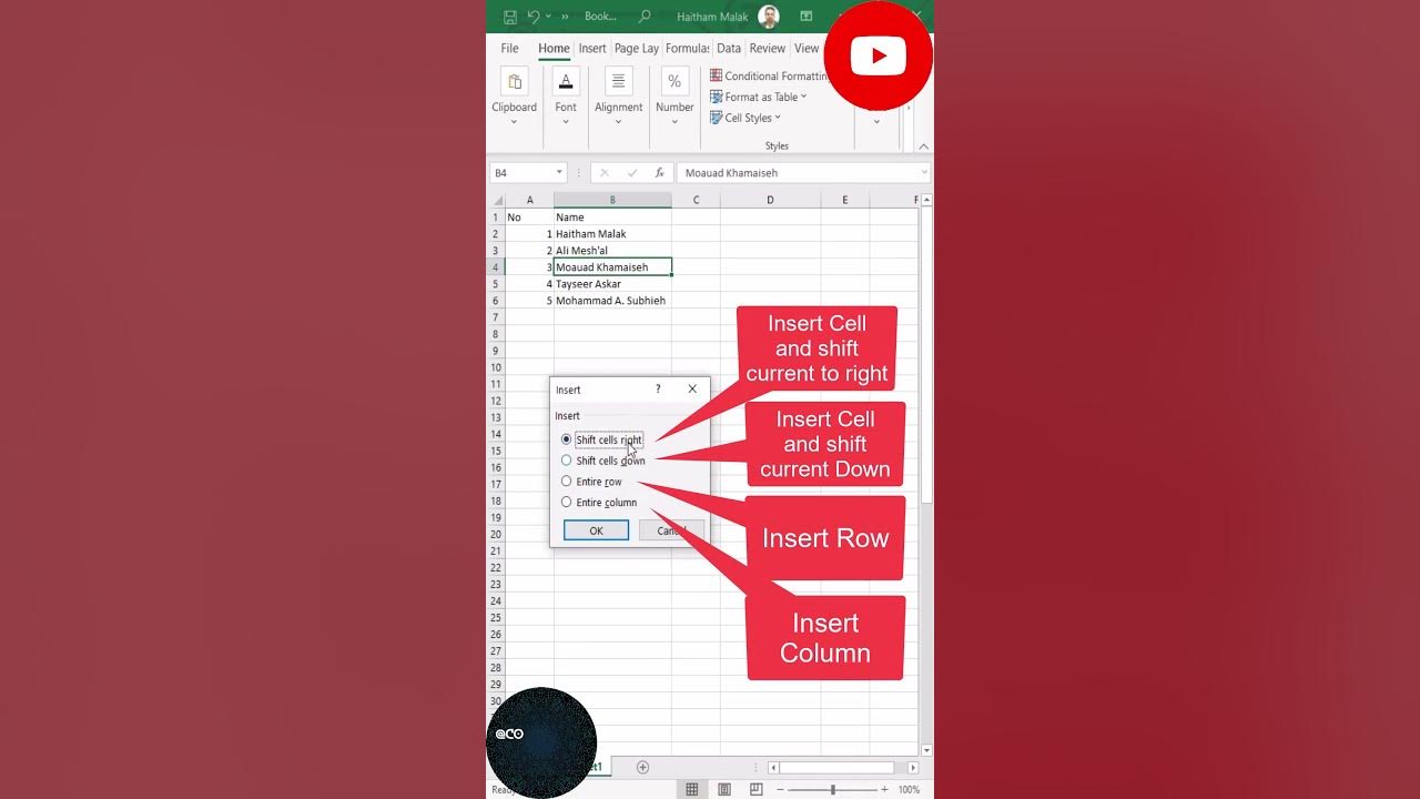 Add Remove Cell Column Row - YouTube