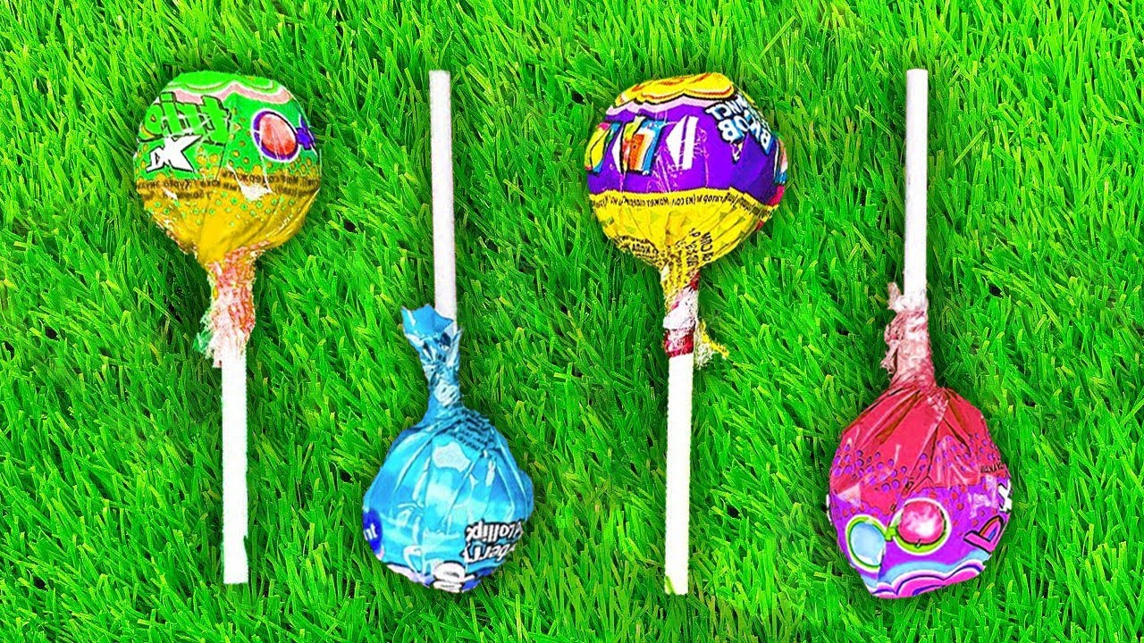 A Lot of Rainbow Fruit Lollipops with Unboxing Glossy Candy Lollipop ...