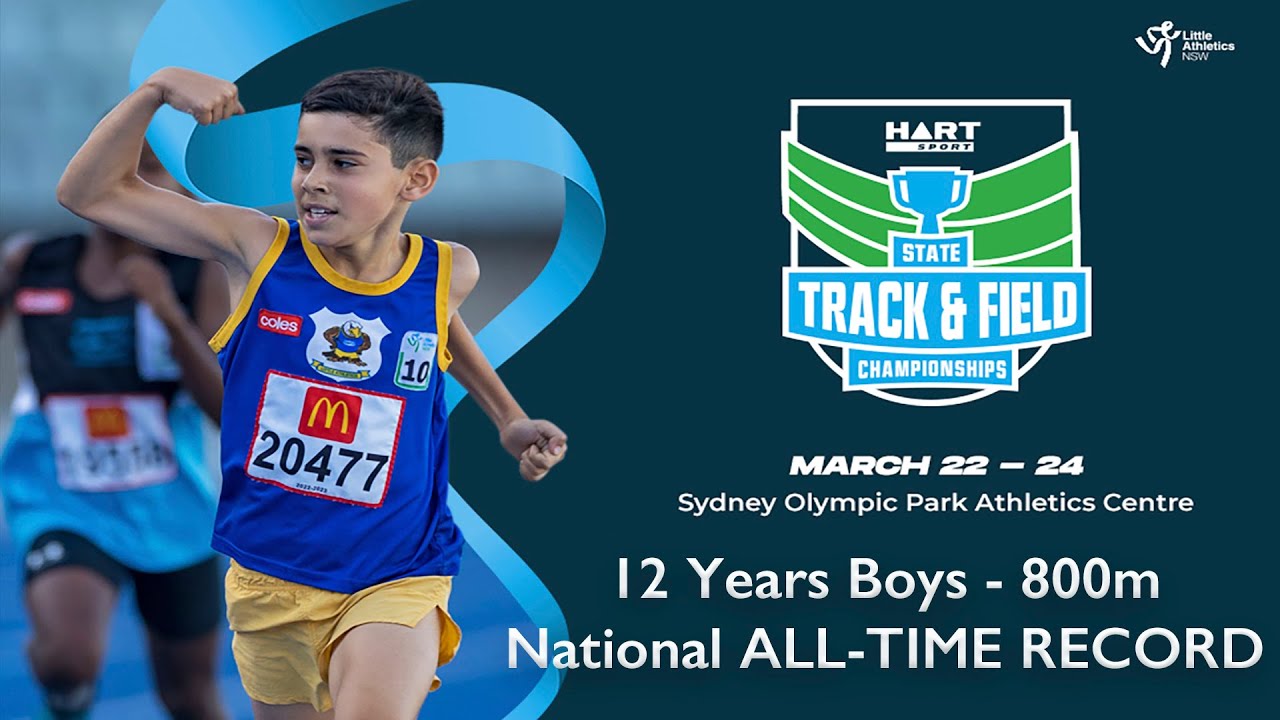 Isaac Robinson - State & National 800m record - 12 yrs Boys NSW State ...