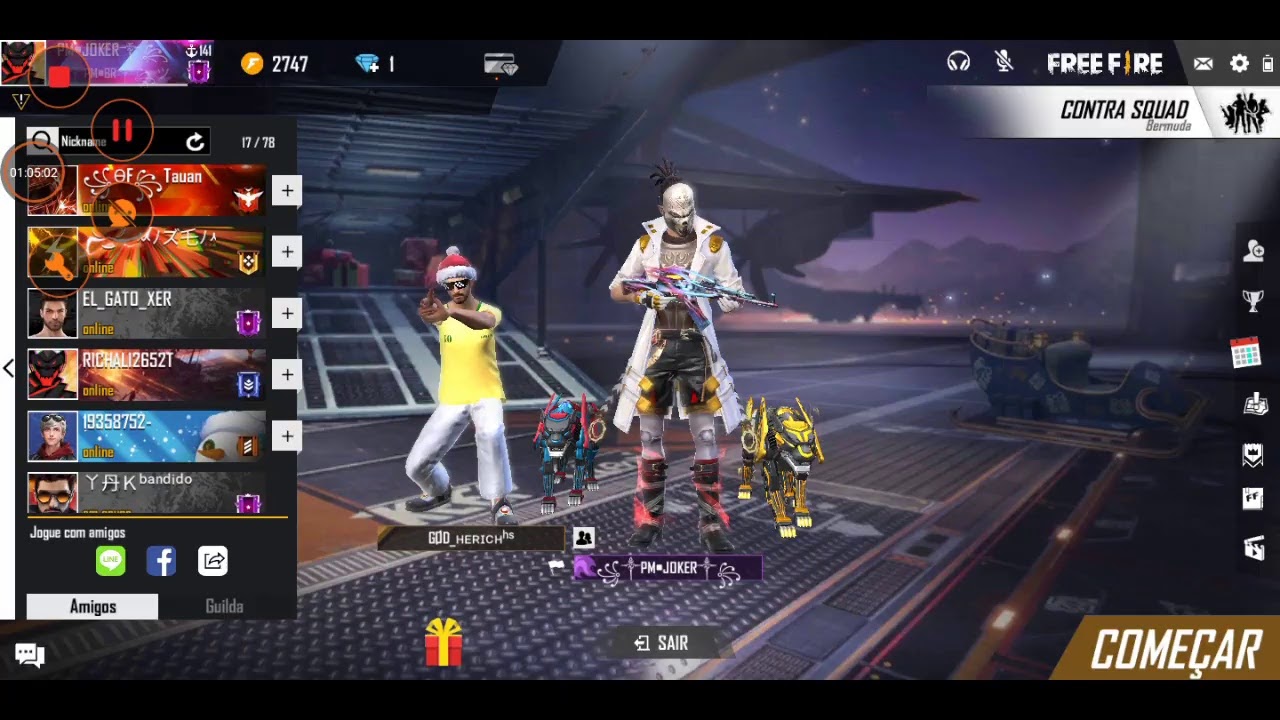 jogando free fire ao vivo pegando dima 2 - YouTube