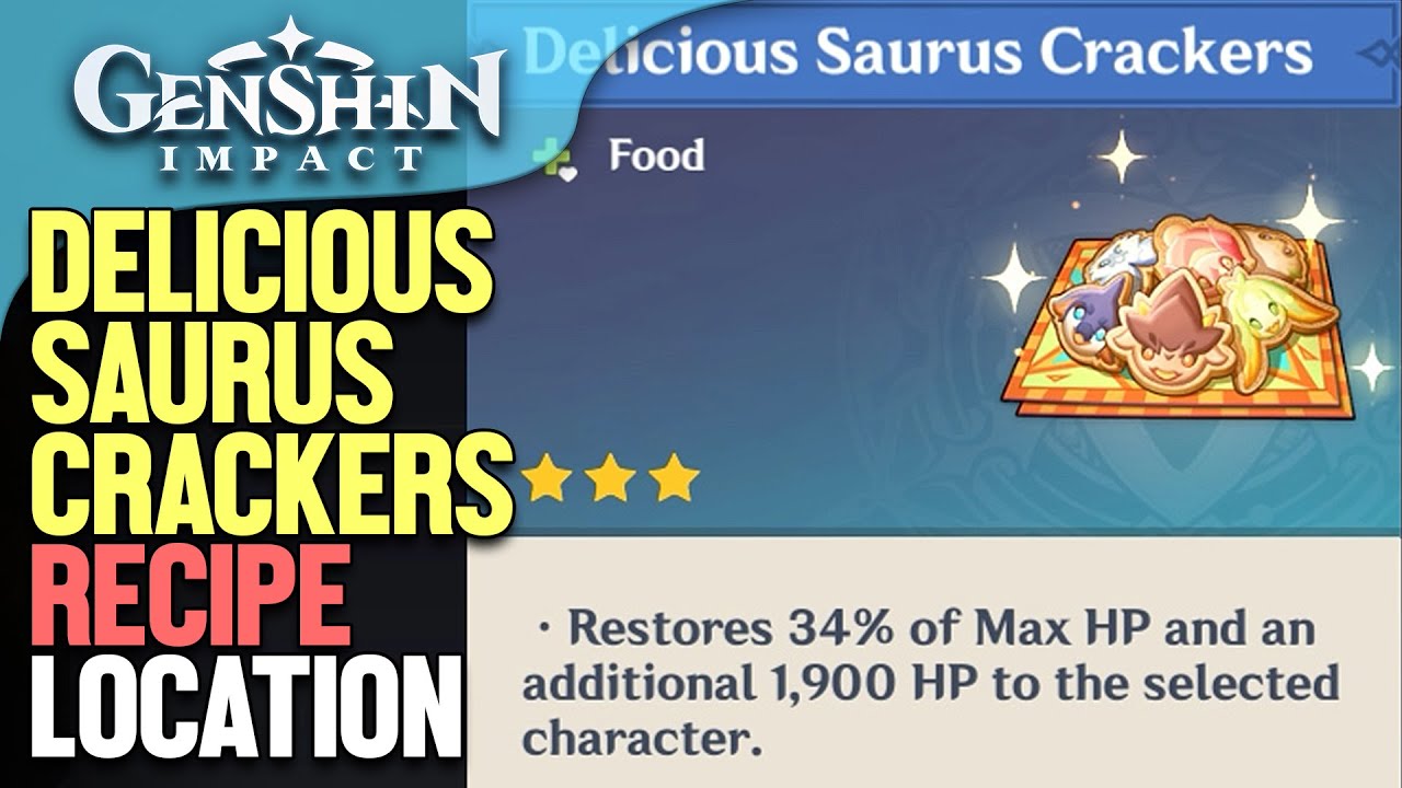 Delicious Saurus Crackers Recipe Location Genshin Impact - YouTube