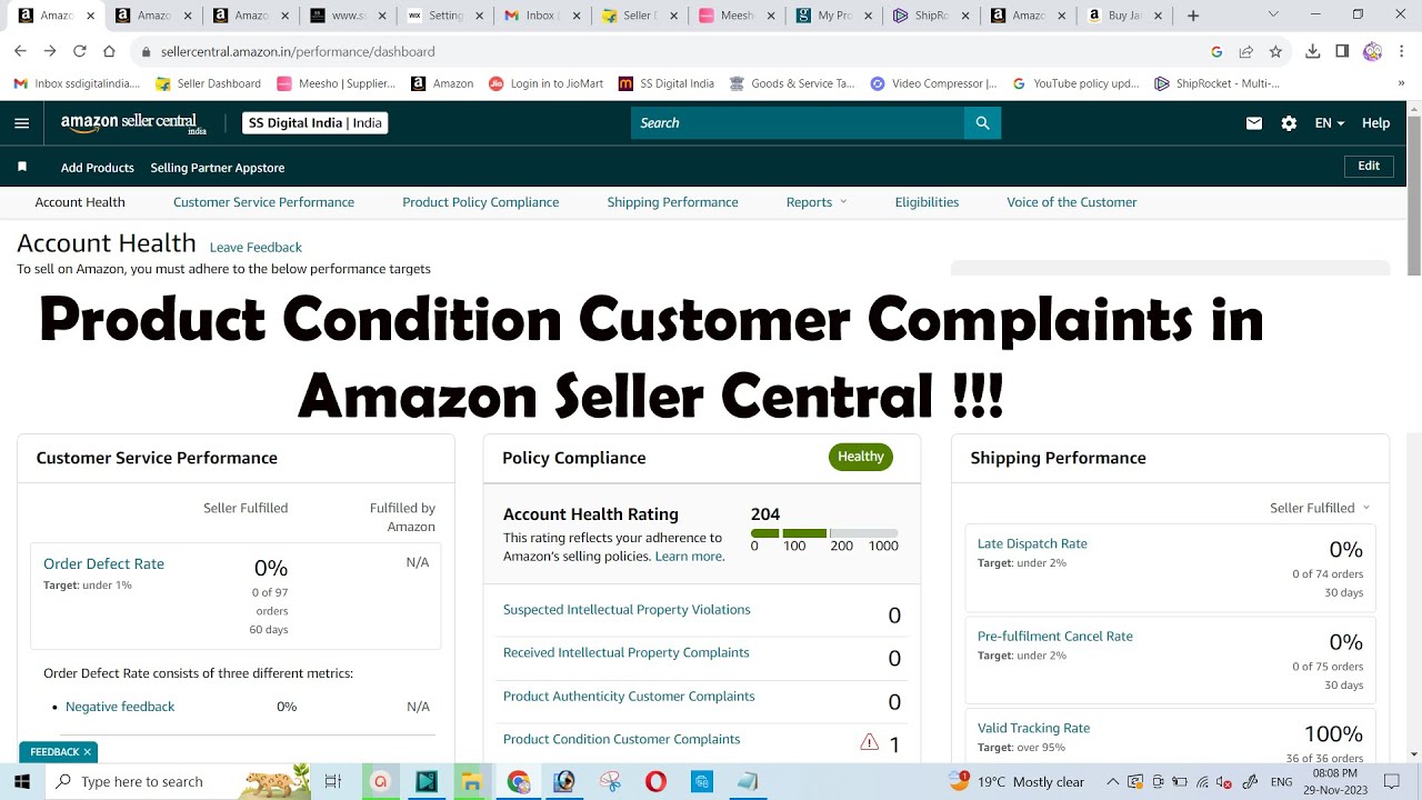 Product Condition Customer Complaints in Amazon Seller Central ...
