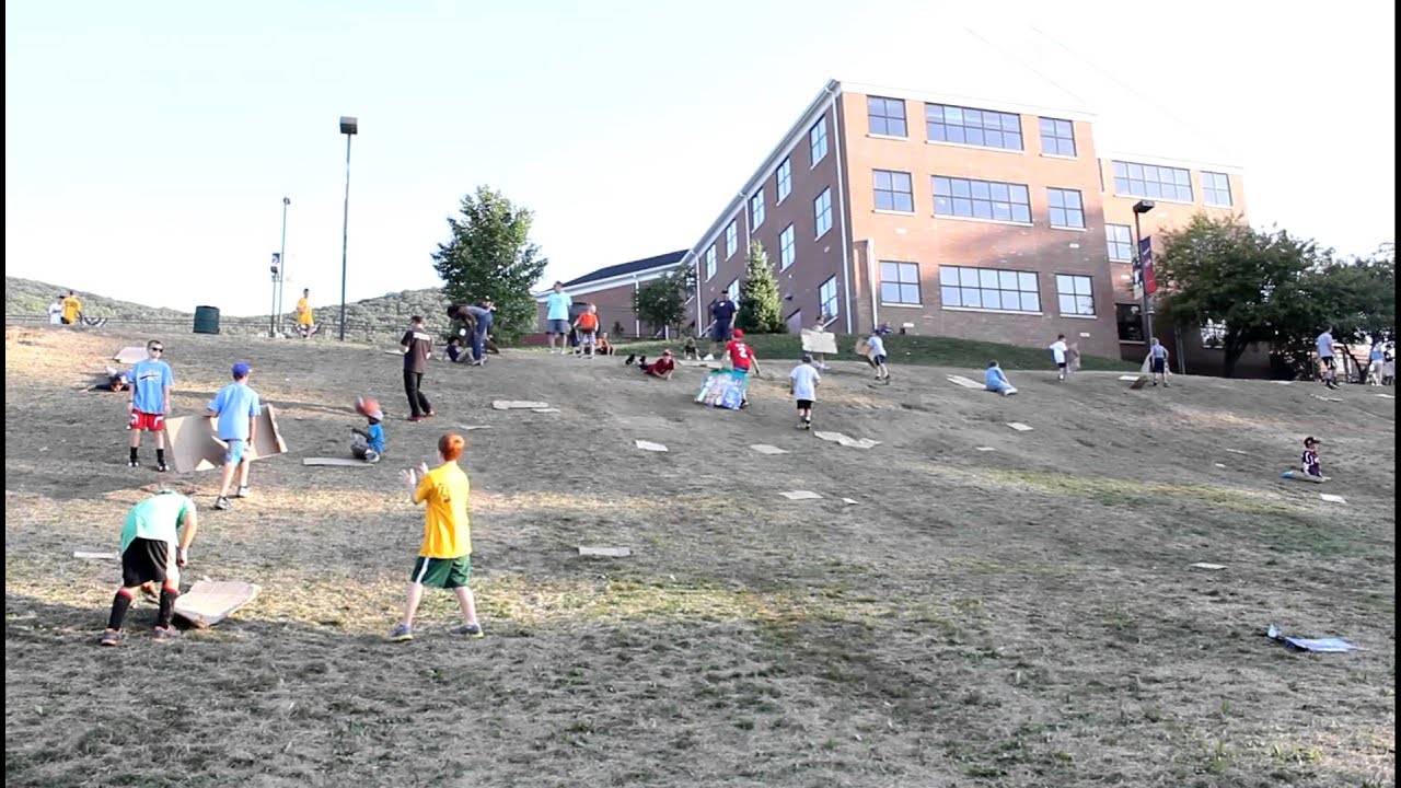 Little League World Series Kids Sliding Down Hill - YouTube