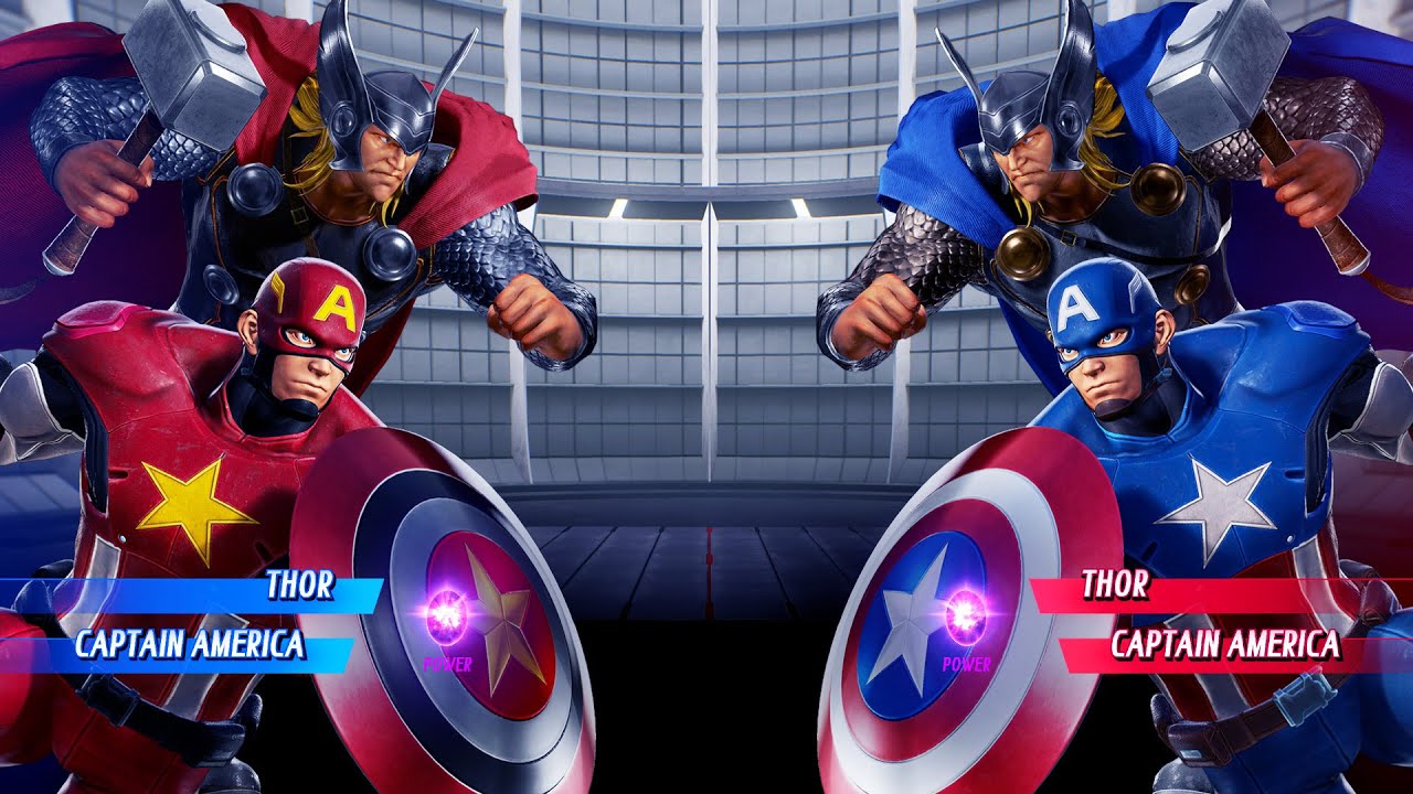 Thor & Red Cap vs Thor & Captain America (Very Hard) - Marvel vs Capcom ...