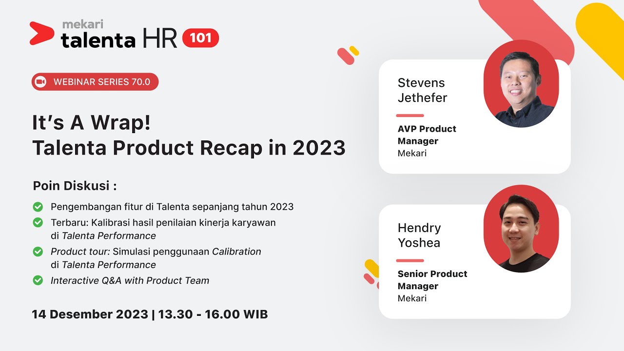 Talenta HR 101 Webinar Series 70.0 "It's A Wrap! Talenta Product Recap ...